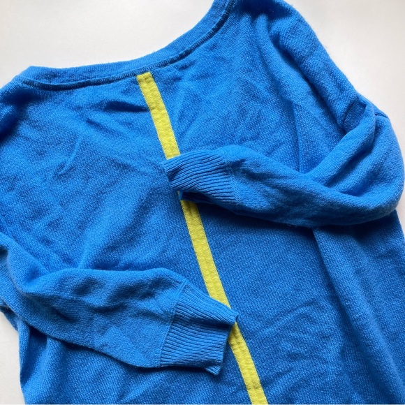 Duffy | Sweaters | Duffy Blue And Neon Green Cashmere Sweater | Poshmark